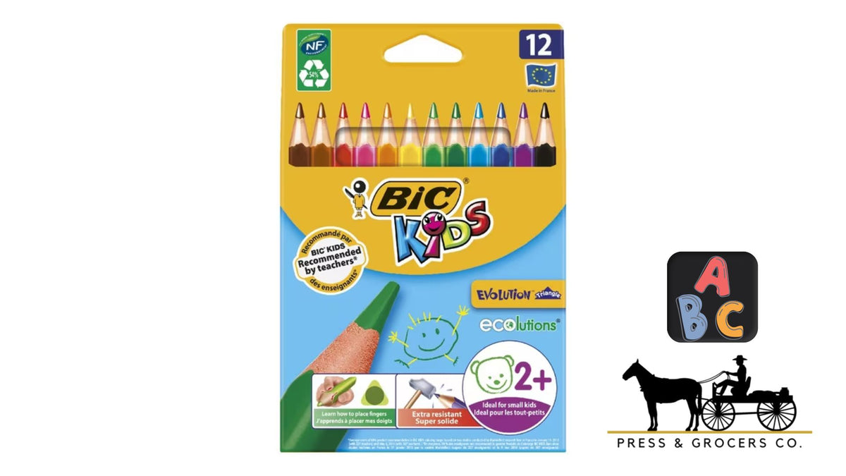 Bic Kids Triangle Colouring Pencils 12pk Ea – Press & Grocers Co.