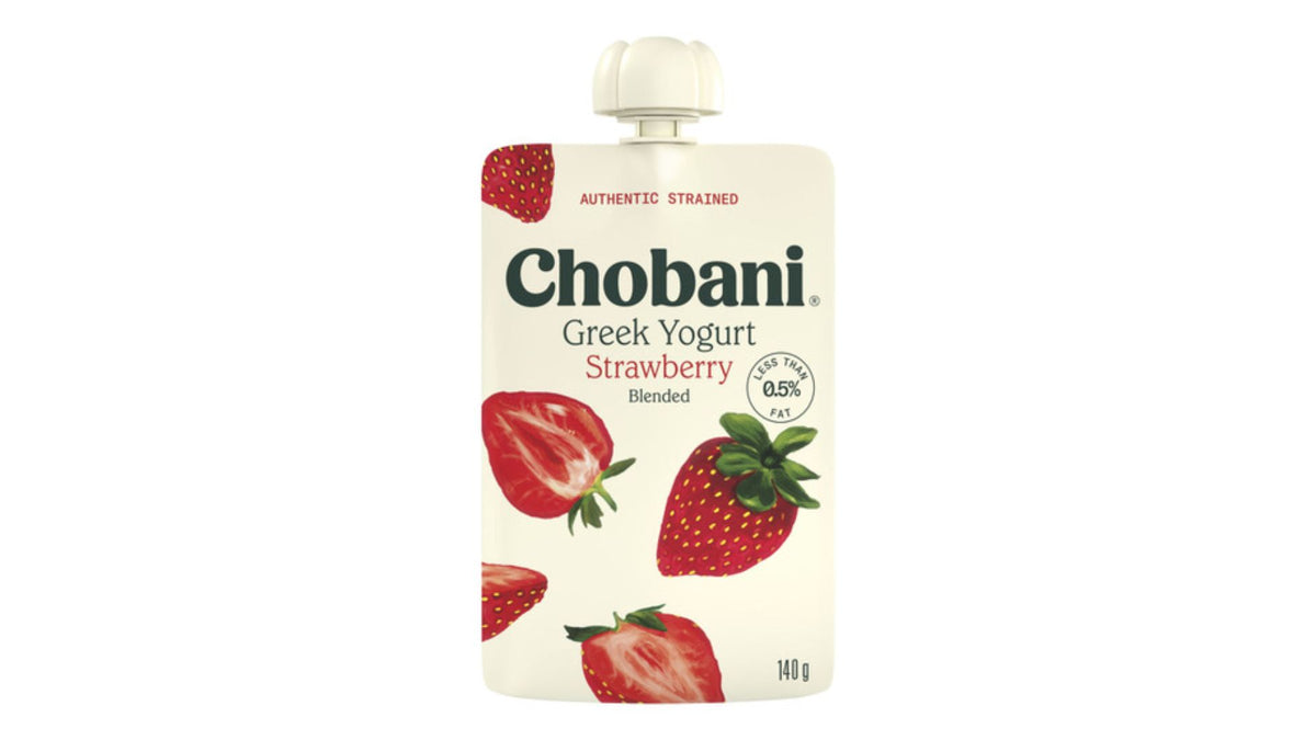 Chobani Greek Yoghurt Pouch Strawberry 140g – Press & Grocers Co.
