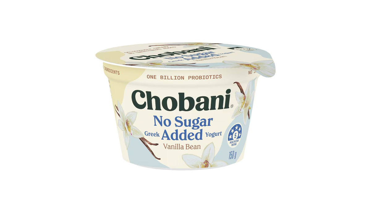 Chobani Greek Yoghurt Tub No Sugar Vanilla Bean 150g – Press & Grocers Co.