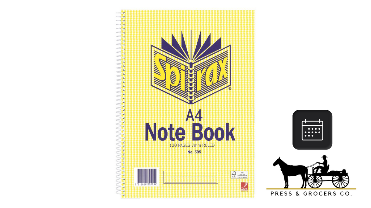 Spirax A4 Notebook 120 page – Press & Grocers Co.