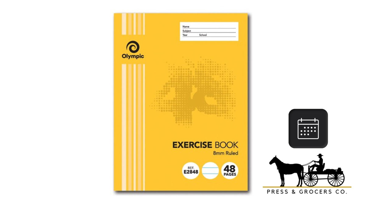 Olympic Exercise Book 8mm Ruled 48 Pages Ea – Press & Grocers Co.