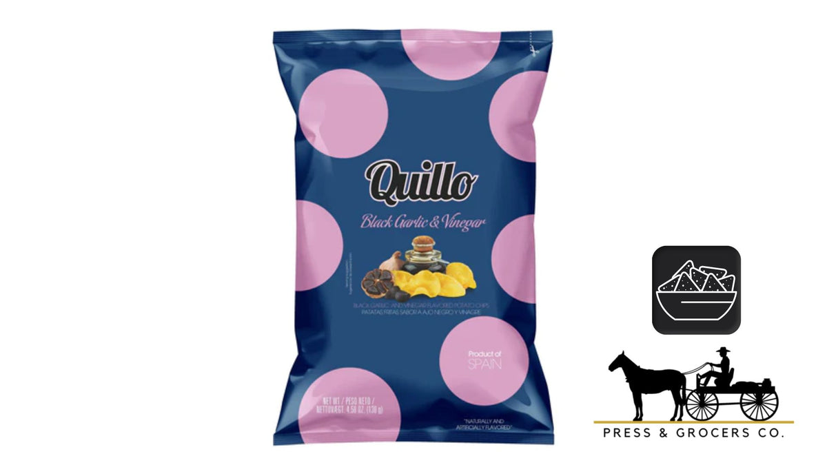 Quillo Potato Chips Aged Black Garlic & Vinegar 130g – Press & Grocers Co.