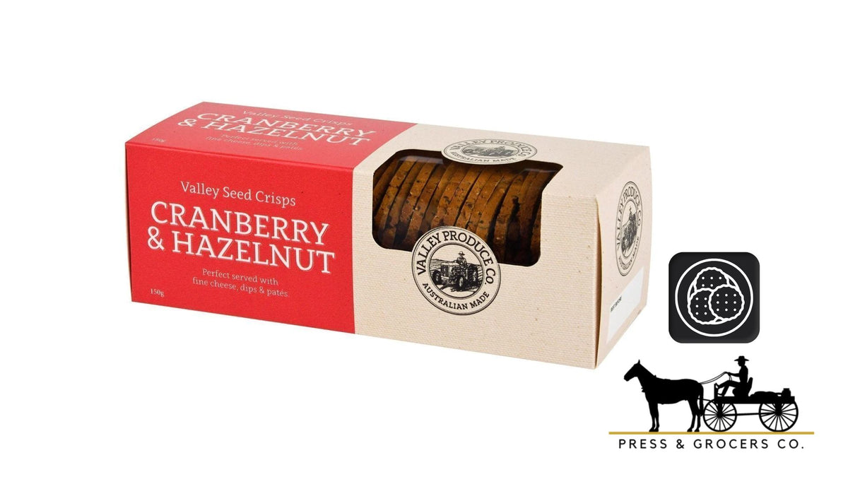 Valley Produce Co Seed Crisps Cranberry & Hazelnut 150g – Press ...