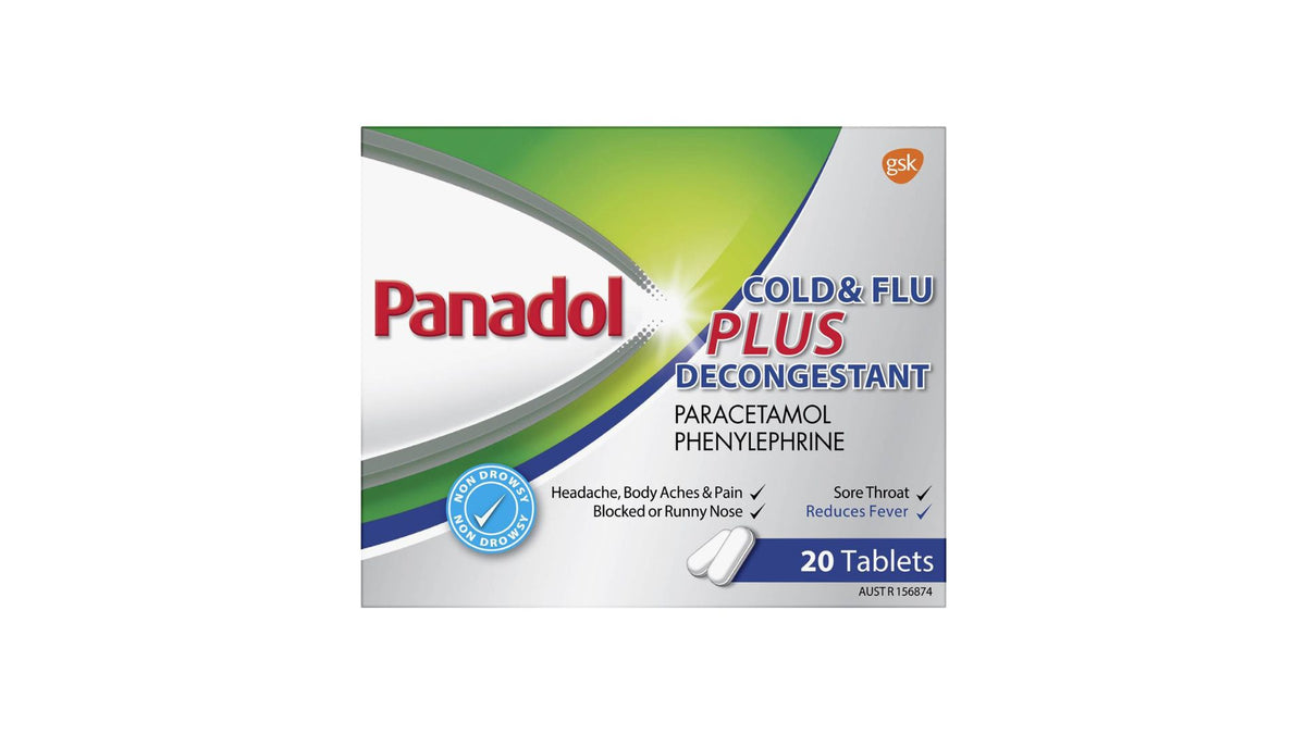 Panadol Paracetamol Cold & Flu Plus Decongestant 20 Tablets – Press ...
