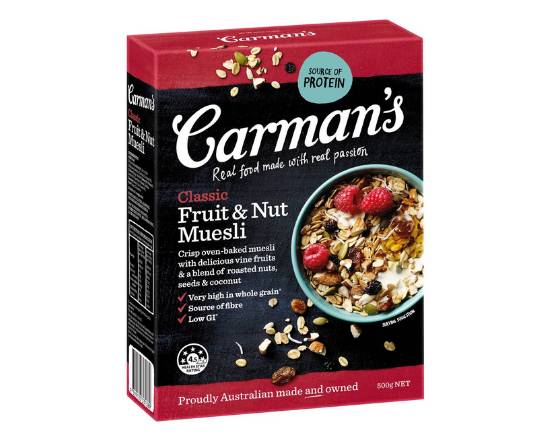 Carman's Classic Fruit & Nut Muesli 500g – Press & Grocers Co.