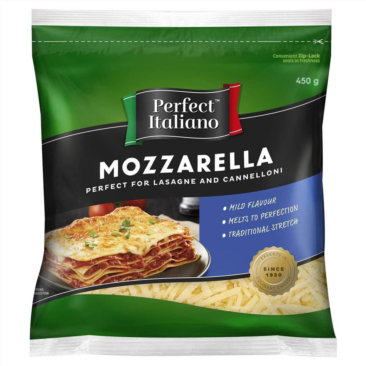 Perfect Italiano Grated Mozzarella Cheese 450g – Press & Grocers Co.