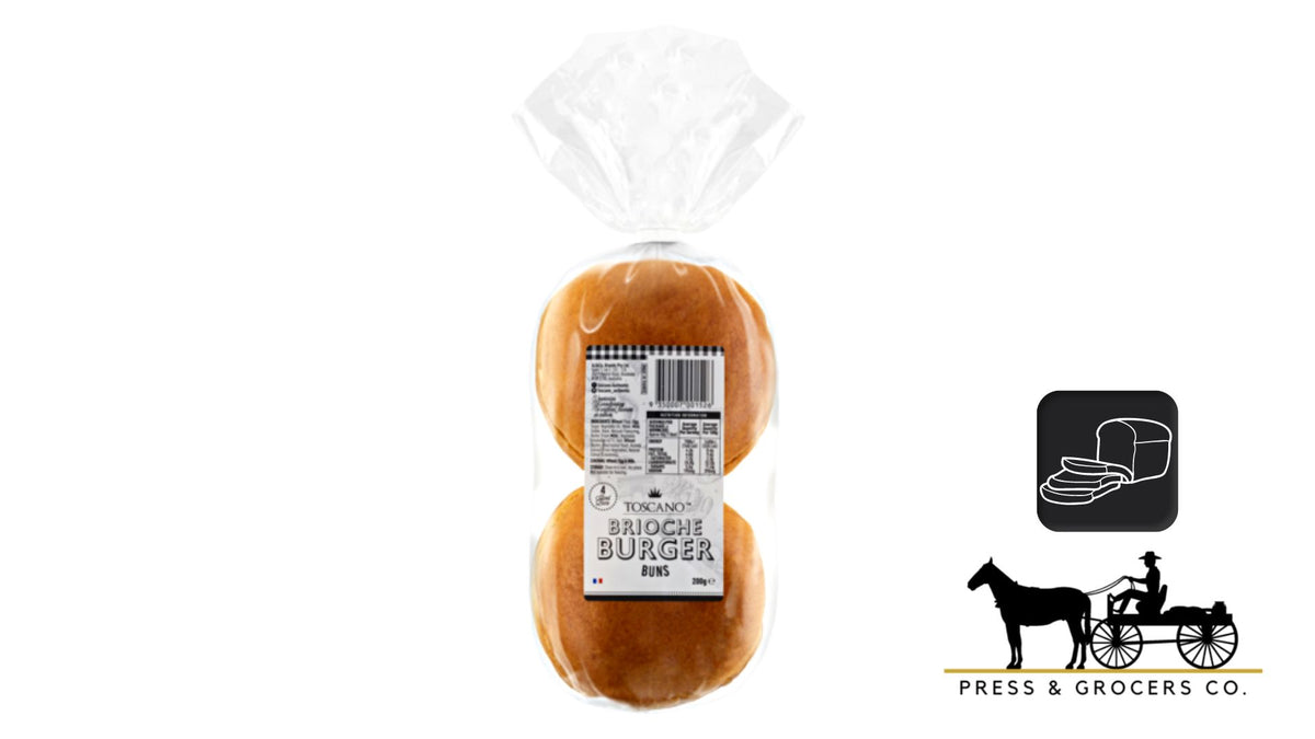 Toscano Brioche Burger Buns 4 Pack 200g – Press & Grocers Co.