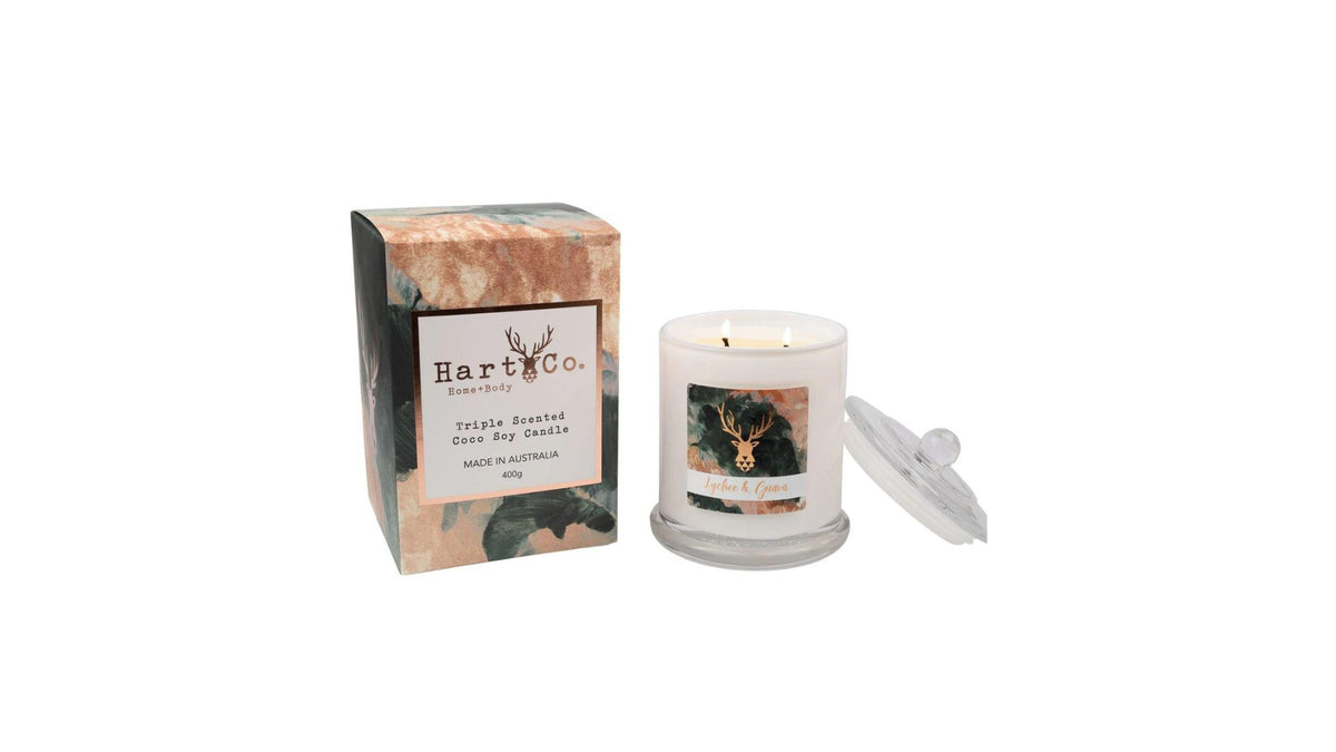 Hart Co Lychee & Guava Large Scented Candle 400g – Press & Grocers Co.
